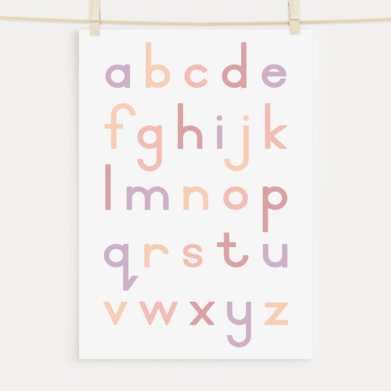 Pastel Alphabet Lower Case, Alphabet Poster, Classroom Decor ...