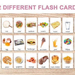 FOODS • Printable Flash Cards • 3 Part Cards • Montessori Cards • BONUS ...