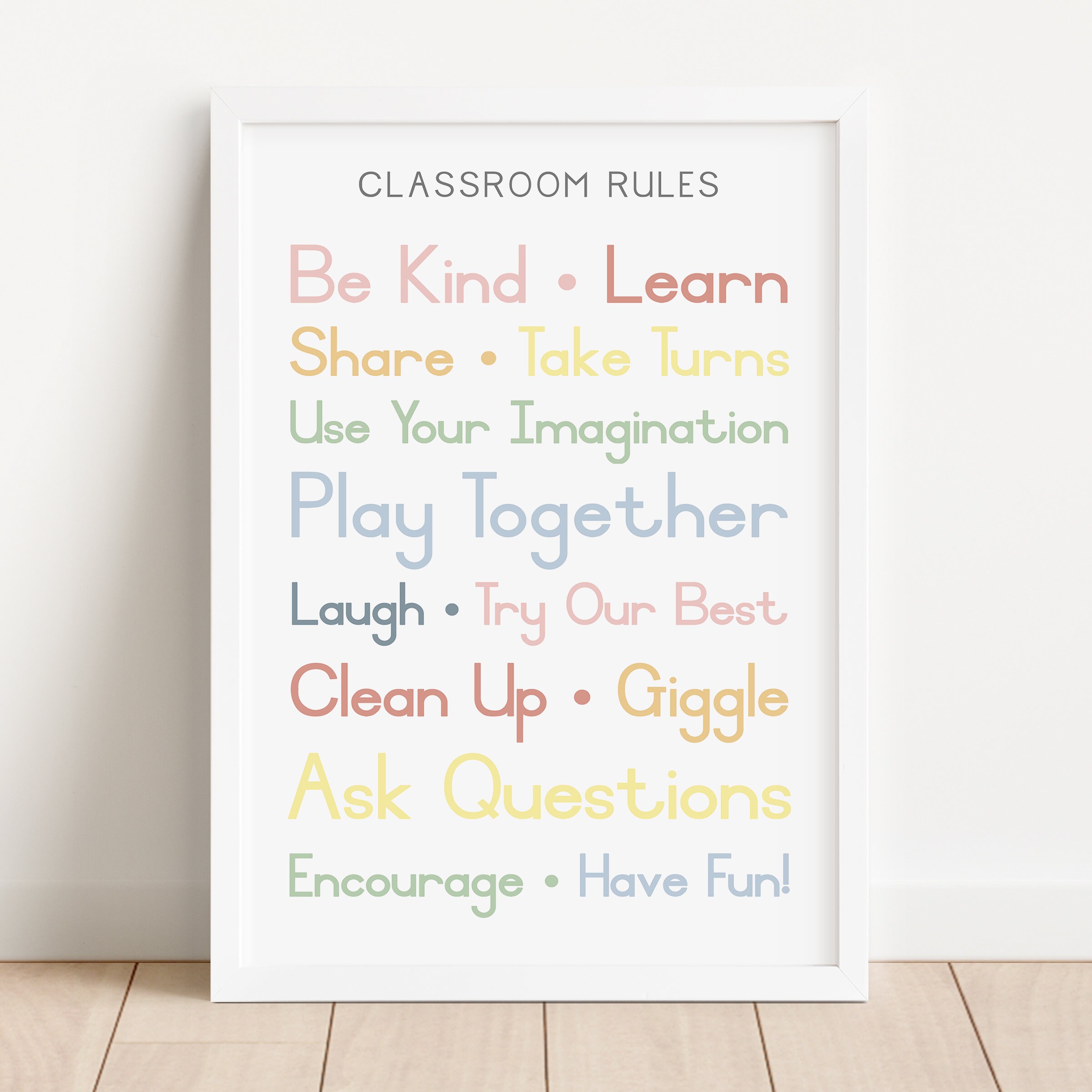 Rainbow Classroom Rules Lower, Classroom Rules, Educational Print ...