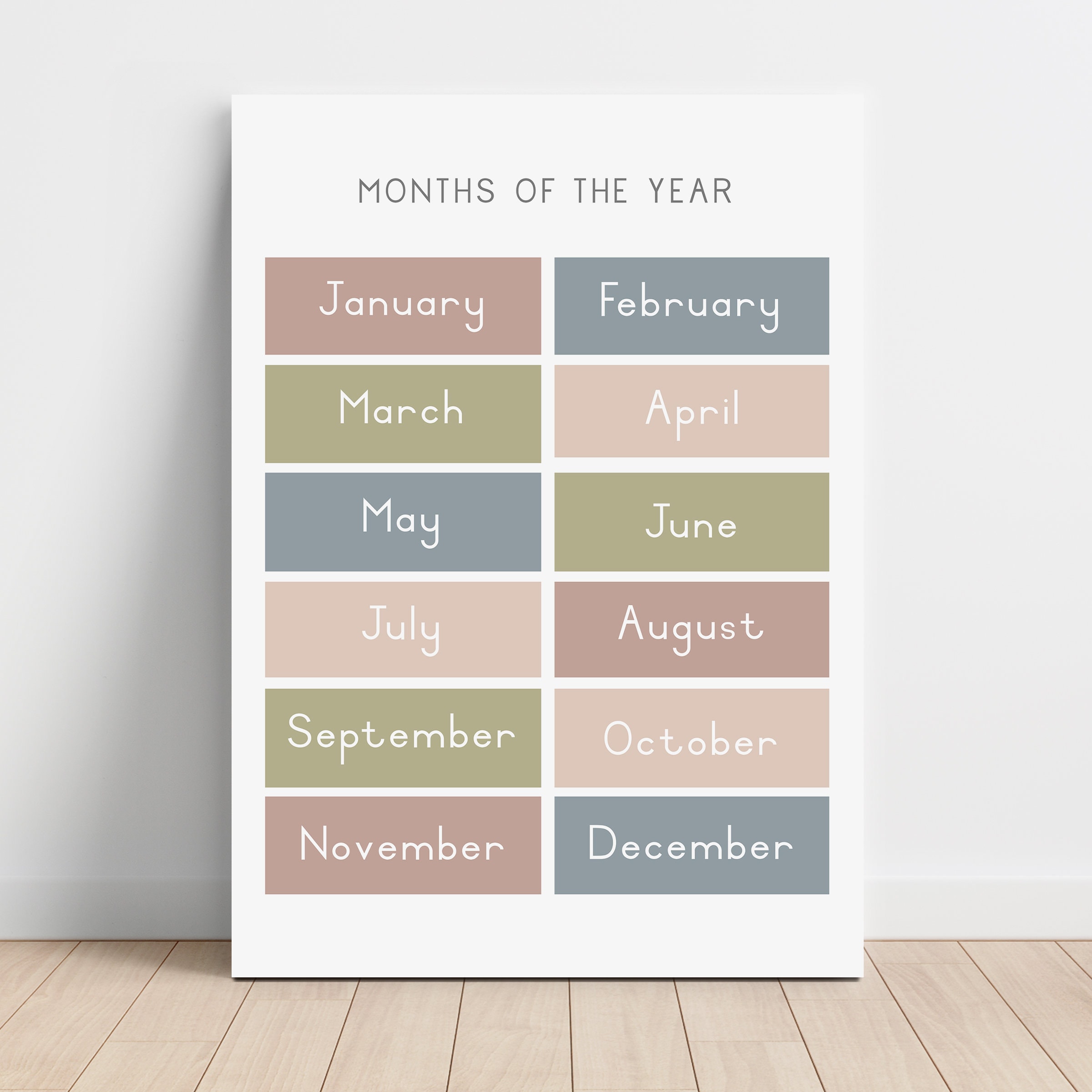 Months of the Year Poster, Classroom Decor, Educational Print ...