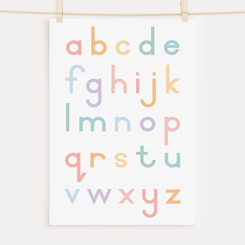 Pastel Rainbow Alphabet Lower Case Poster, Alphabet Poster, Classroom ...