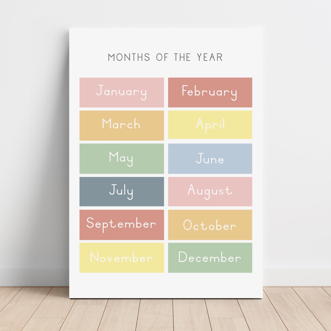 Rainbow Months of the Year Poster, Classroom Decor, Educational Print ...
