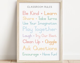 Classroom Rules Poster, Classroom Rules, Classroom Decor, Montessori ...