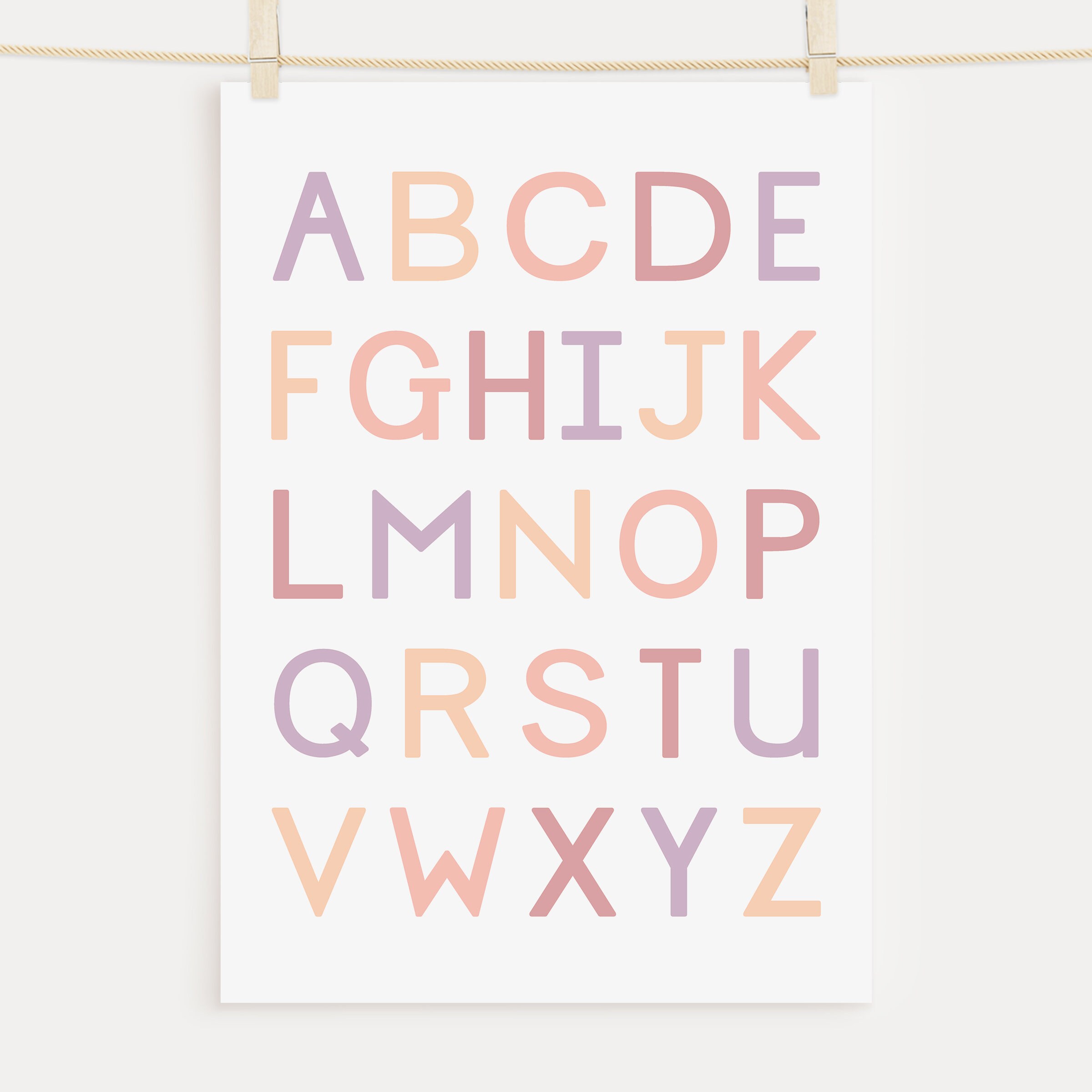 Pastel Alphabet Capitals Alphabet Poster Classroom Decor - Etsy