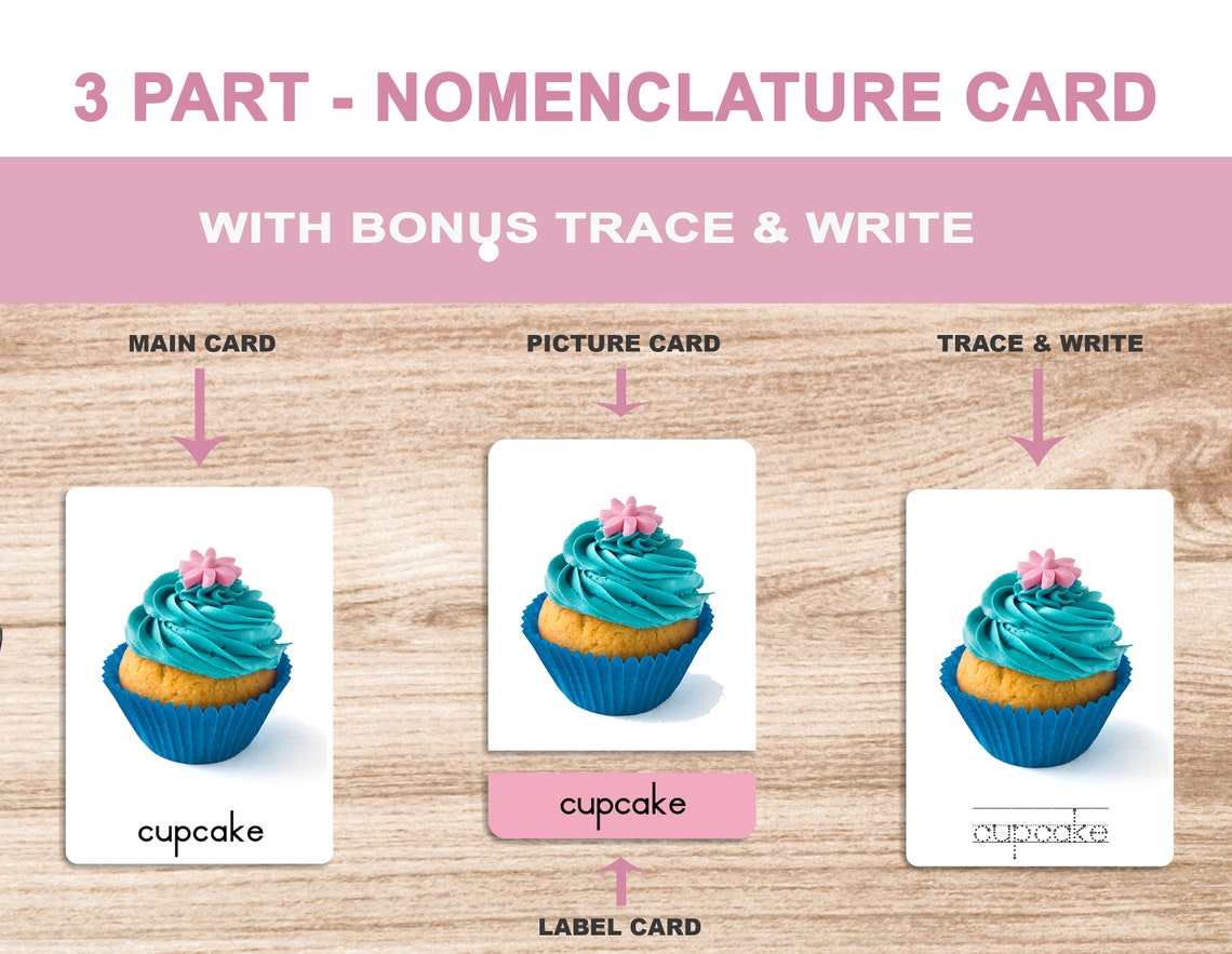 FOODS Printable Flash Cards 3 Part Cards Montessori - Etsy Canada