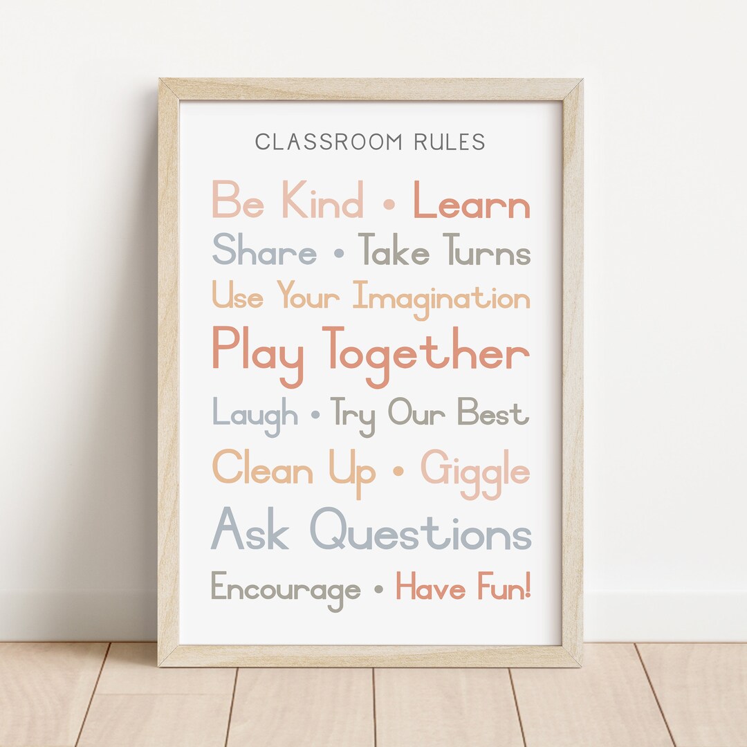 Calm Classroom Rules Lower, Classroom Rules, Educational Print ...