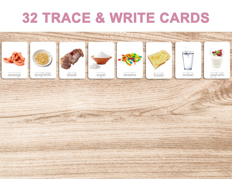 FOODS Printable Flash Cards 3 Part Cards Montessori - Etsy Canada