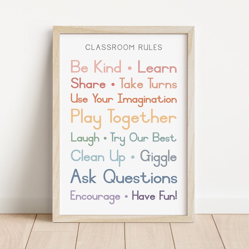 Classroom Rules Poster, Classroom Rules, Classroom Decor, Montessori ...