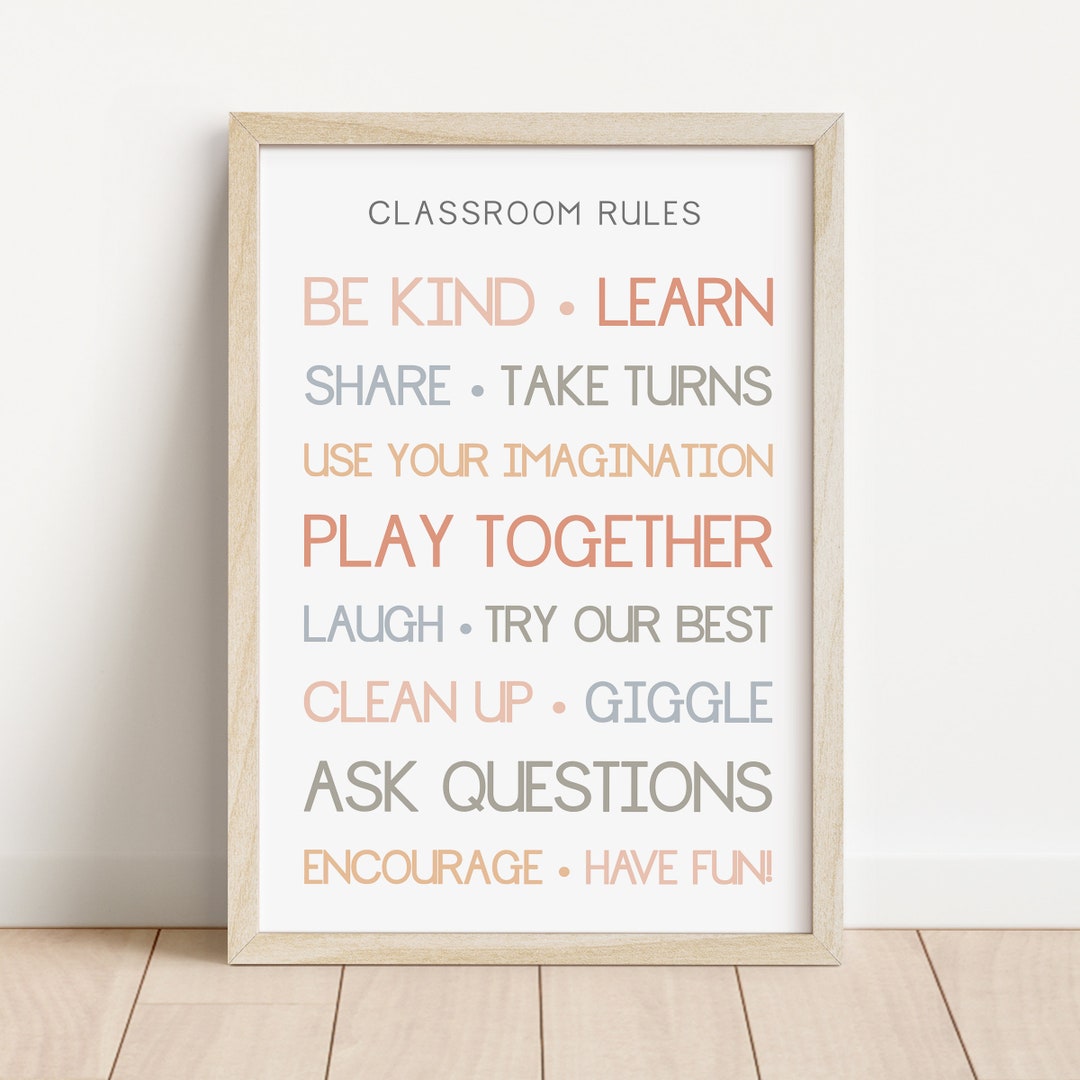 Calm Classroom Rules Caps, Classroom Rules, Educational Print ...