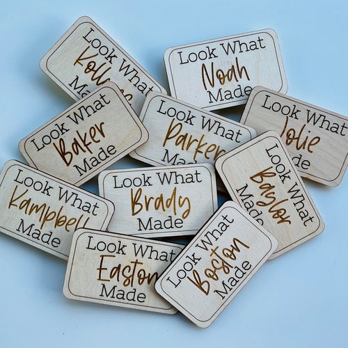 Custom Wood Engraved Boho Rainbow Magnet Look What I Made - Etsy