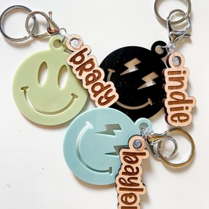 Smiley Keychain - Personalized - Etsy