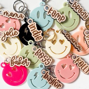 Smiley Keychain - Personalized - Etsy