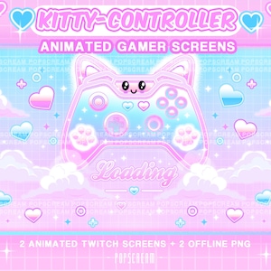 Animated Kitty Gamer Twitch Screens (4): "kitty Controller" | Loading ...
