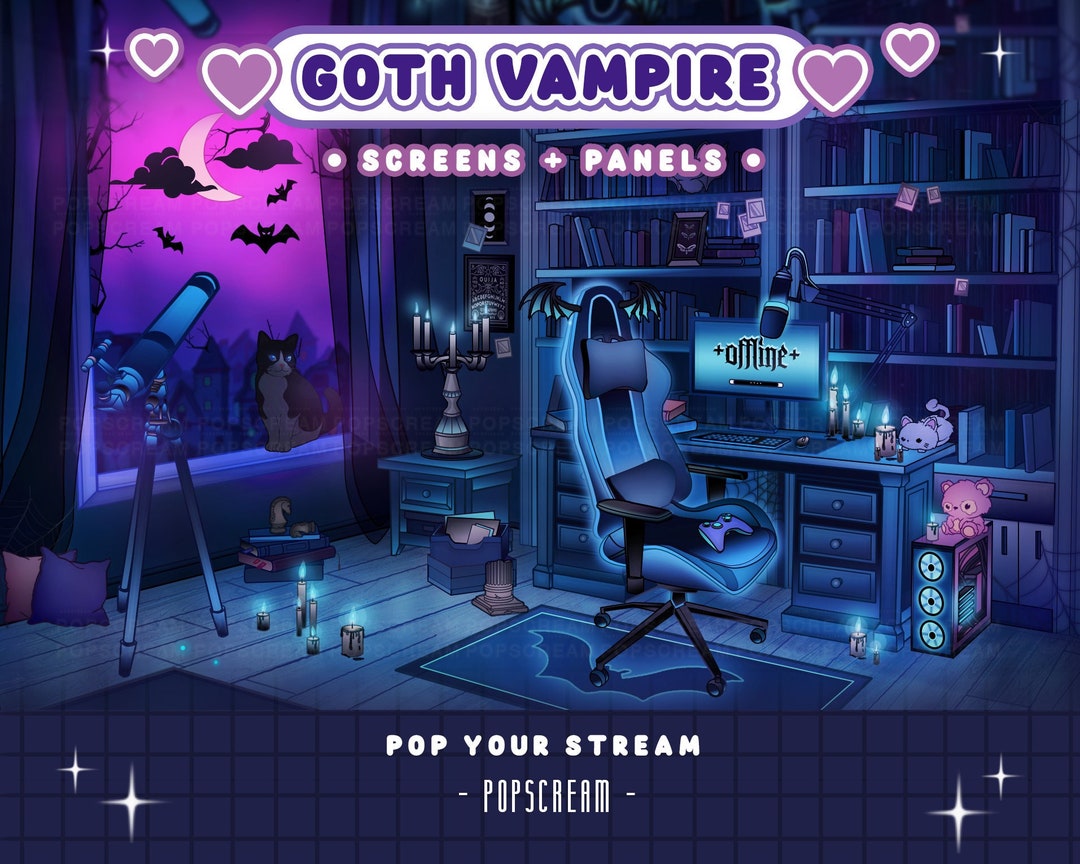 Goth Vampire Animated Twitch Screens and Panels (MP4/PNG) - Etsy