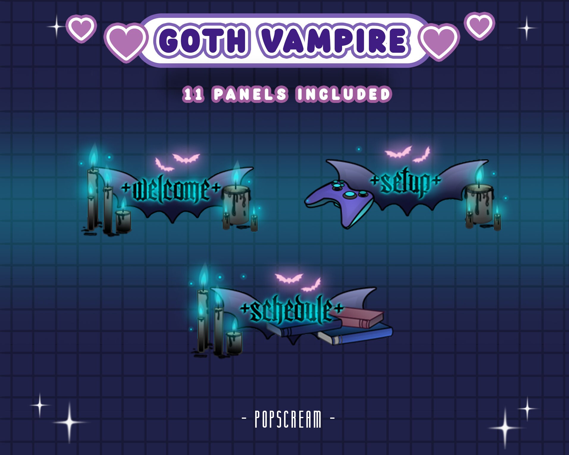 Goth Vampire Animated Twitch Screens and Panels (MP4/PNG) - Etsy