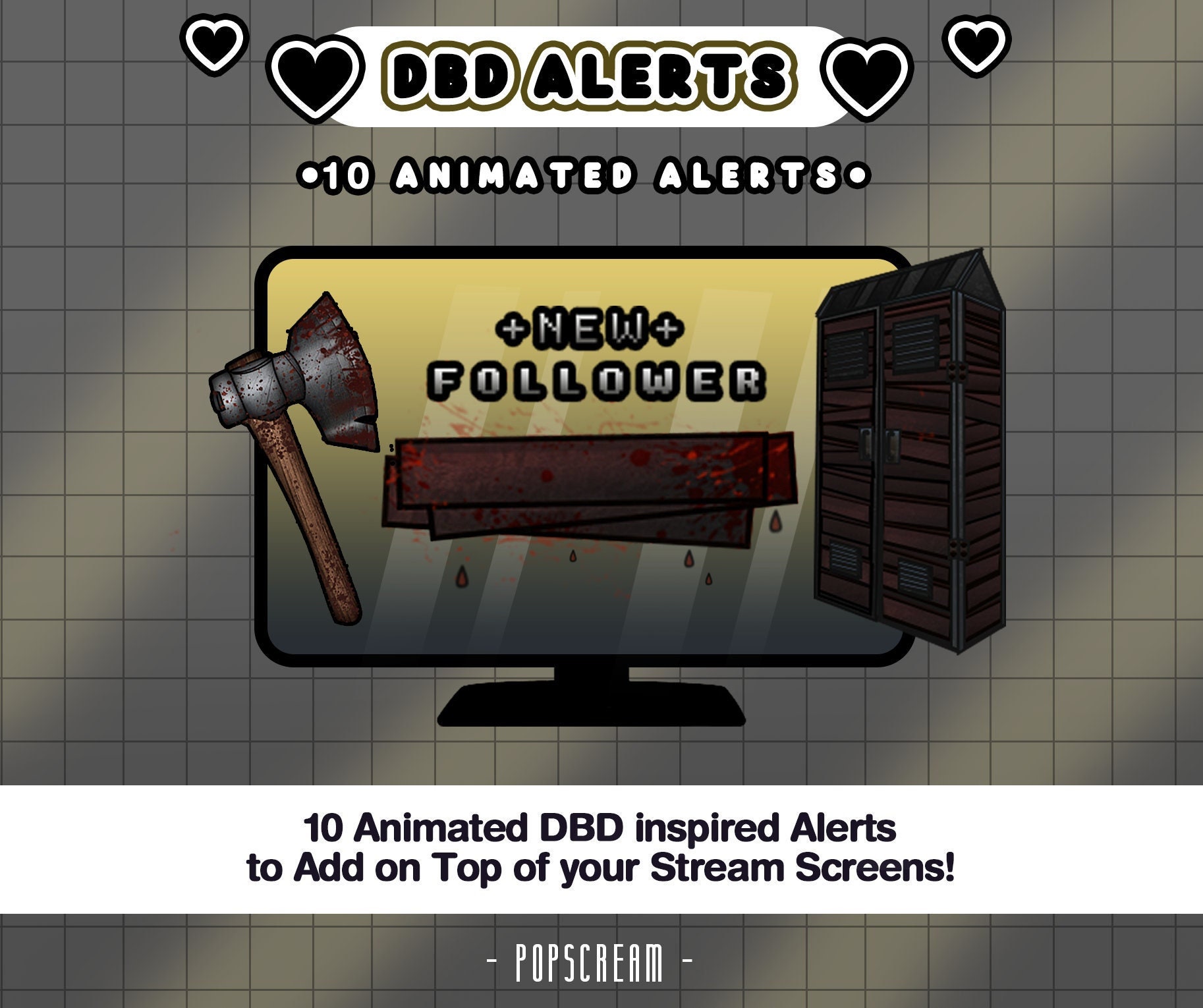 DBD Animated Alerts: axe & Closet New Sub - Etsy UK
