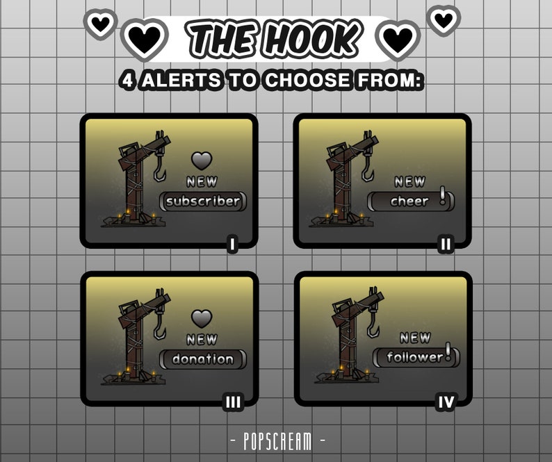Gamer Animated Alerts: the Hook New Sub - Etsy