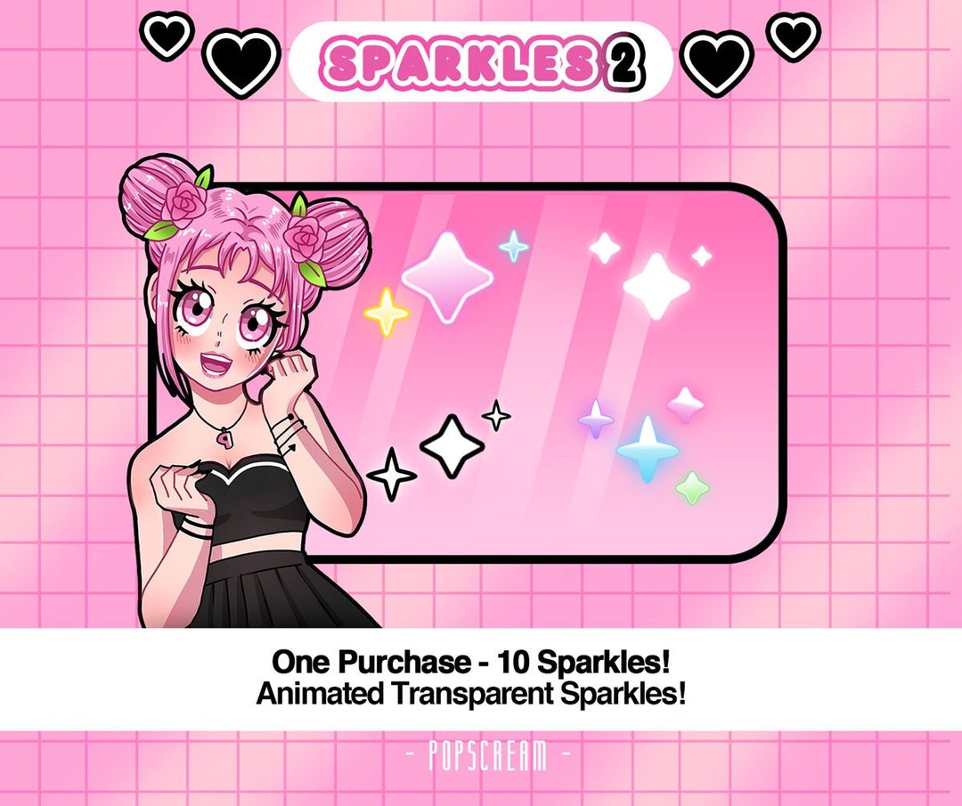 Animated Sparkles Stream Overlays | WEBM, Pink, White, Multicolor ...
