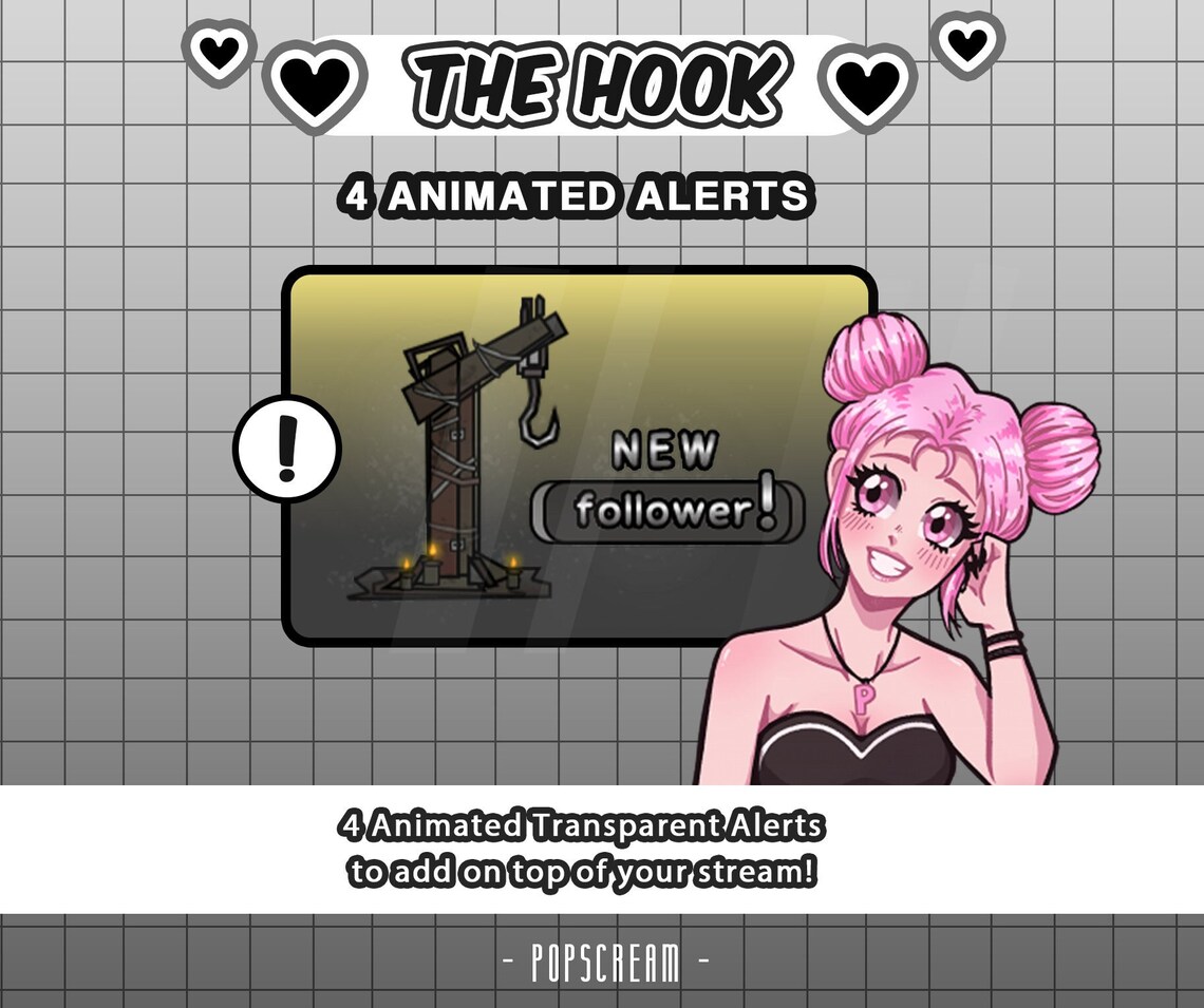 Gamer Animated Alerts: the Hook New Sub - Etsy