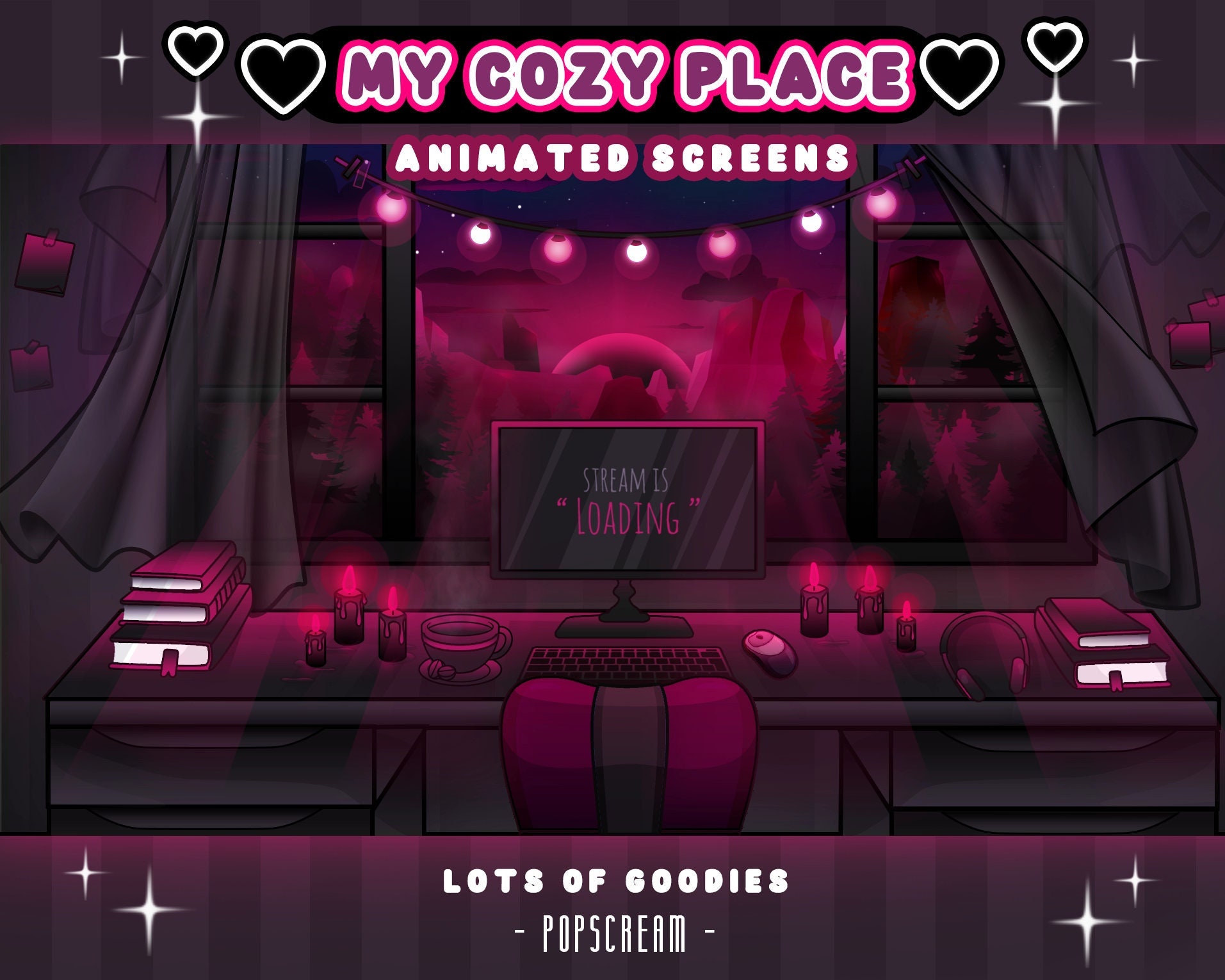 Cozy Sunset Desktop Aesthetic Animated Screens : my - Etsy