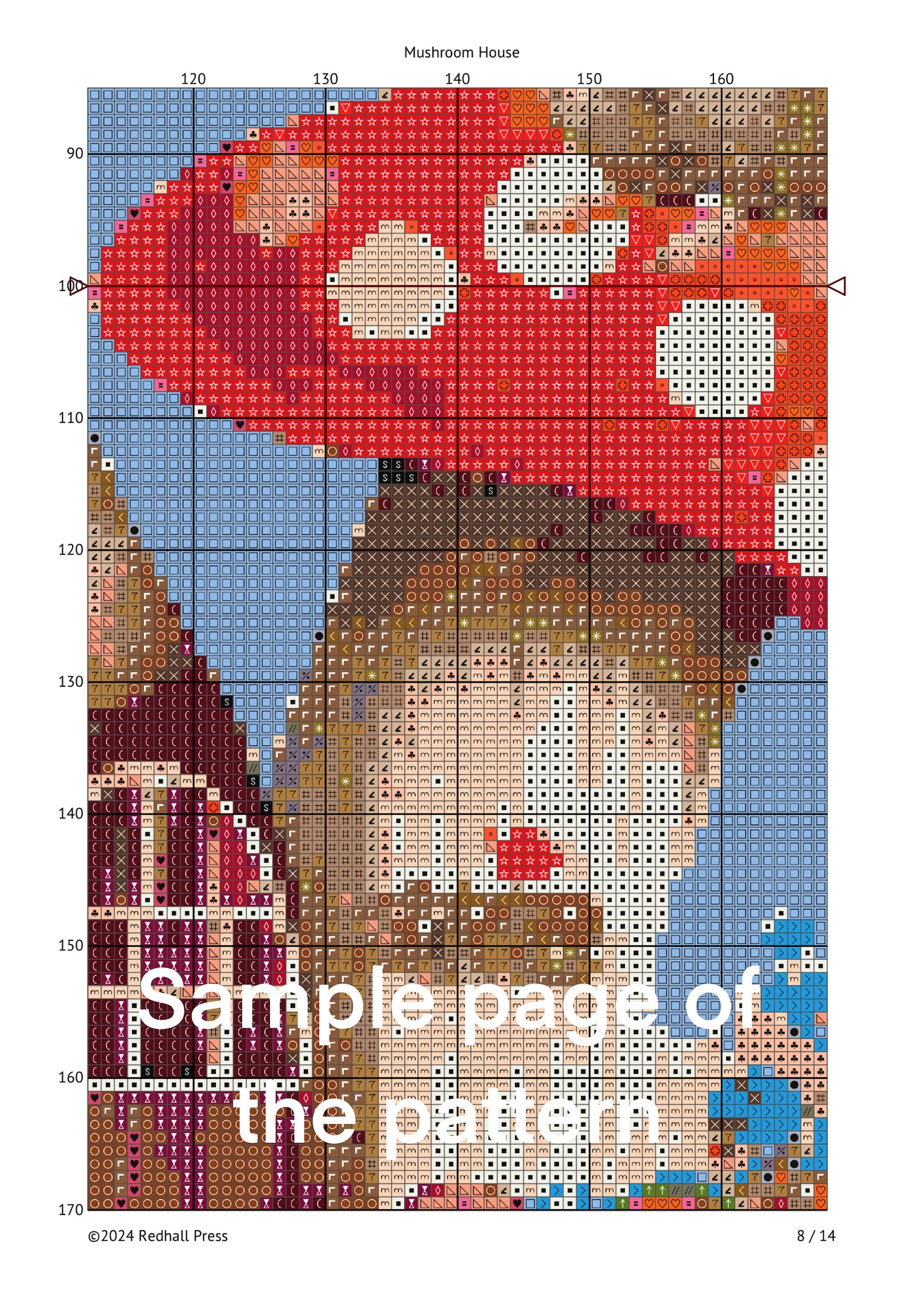 Mushroom Cross Stitch Pattern, Instant Download, Gift for Her, Nature ...