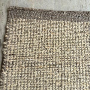 Elegant Neutral Tones Handwoven Wool Rug - Custom Options - Indoor ...