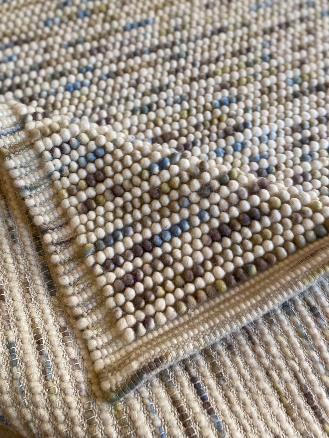 Hand Woven Chunky Knit Loop , Multi Pastel Color , Wool Area Rug ...