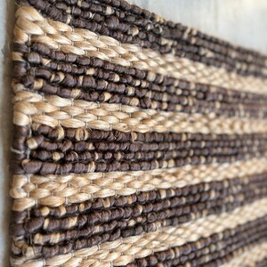 Personalized Braided Jute Rug – Hand-knitted Loop Design, Golden Brown ...