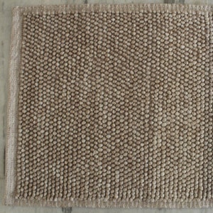 Cozy Beige Wool Rug With Custom Options Handwoven Chunky Loop Style ...