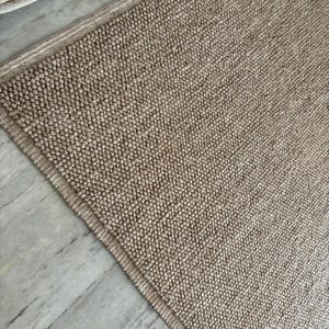 Cozy Beige Wool Rug With Custom Options - Handwoven Chunky Loop Style ...