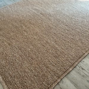 Cozy Beige Wool Rug With Custom Options - Handwoven Chunky Loop Style ...