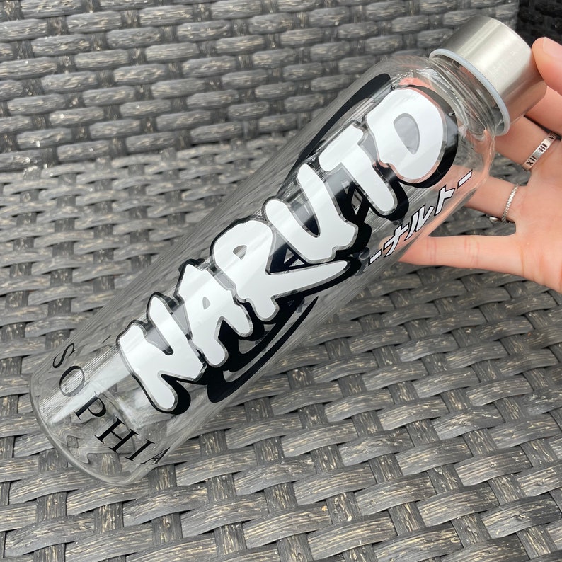 Anime Glass Water Bottle - Etsy