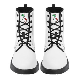 Italia Flag Map Leather Boots White Italian Flag Gift Idea Italy Lovers ...