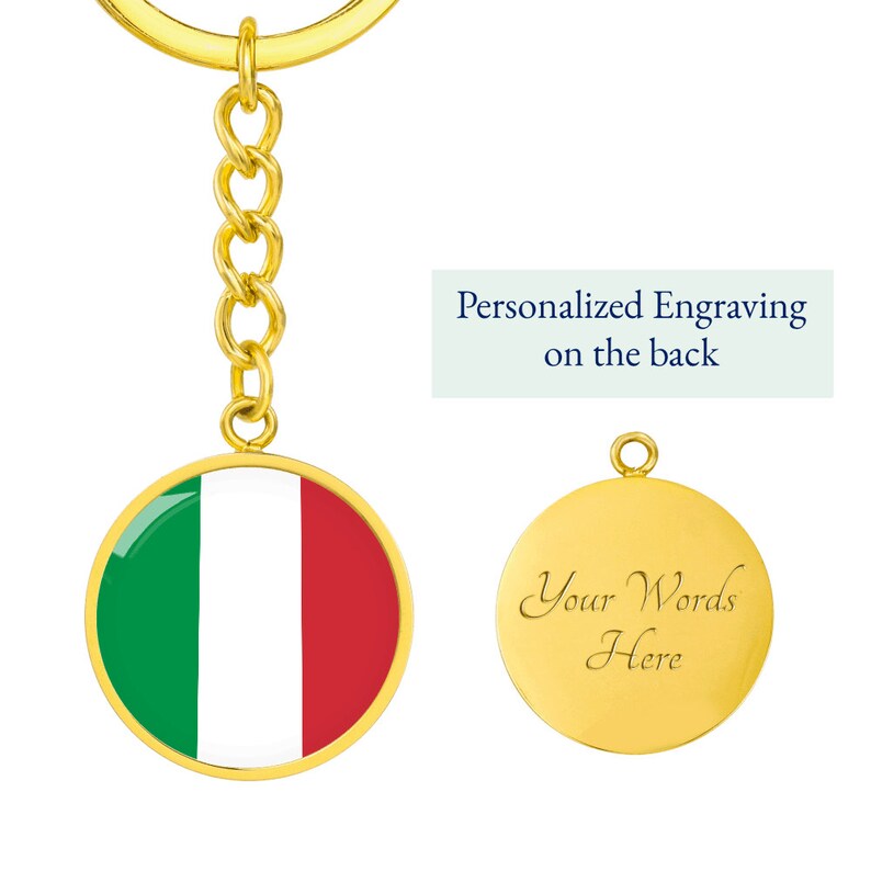 Italy Flag Circle Keychain Gift Idea for Italians and Italy | Etsy