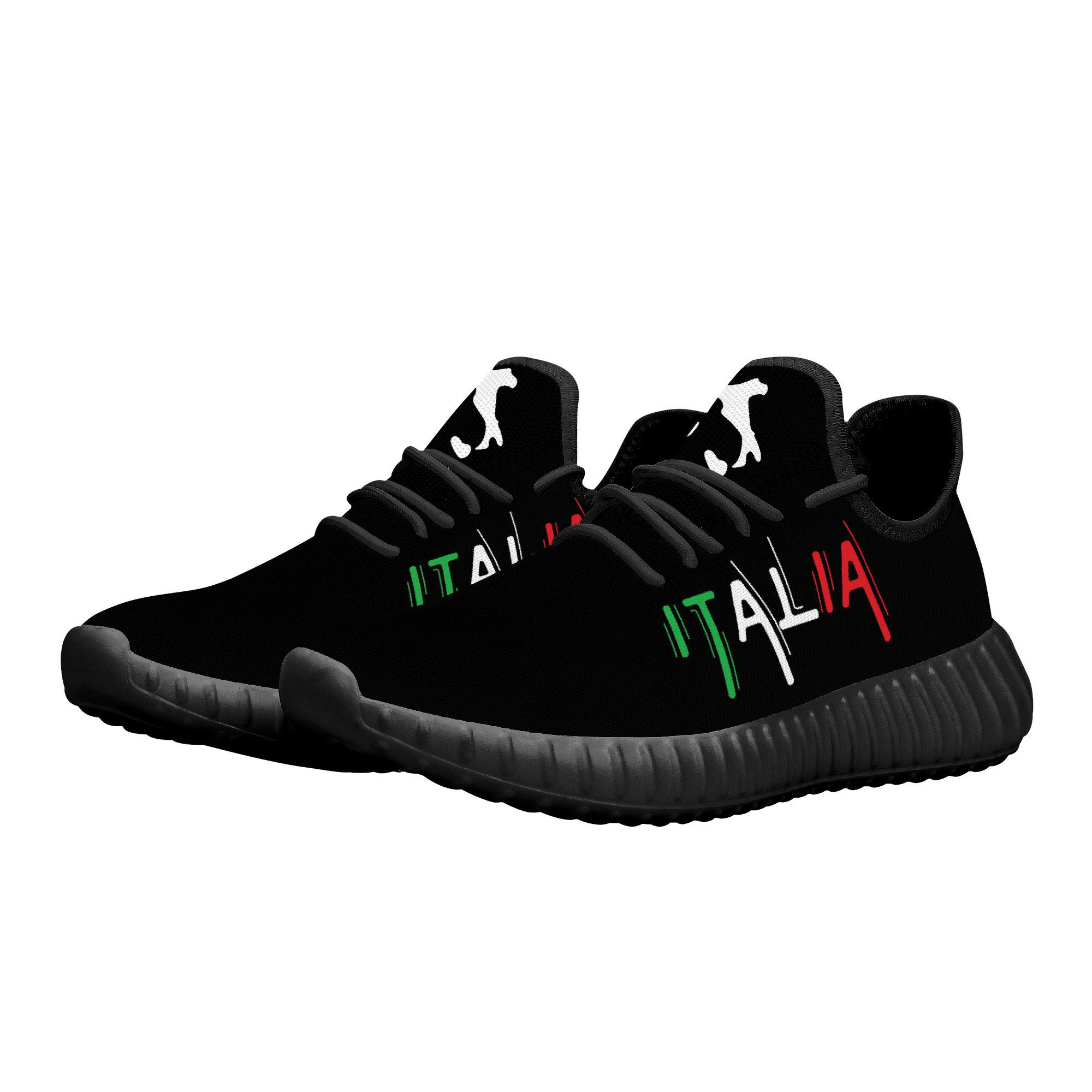 Italia Mesh Knit Sneakers Black Italian Sport Shoes Gift Idea for ...