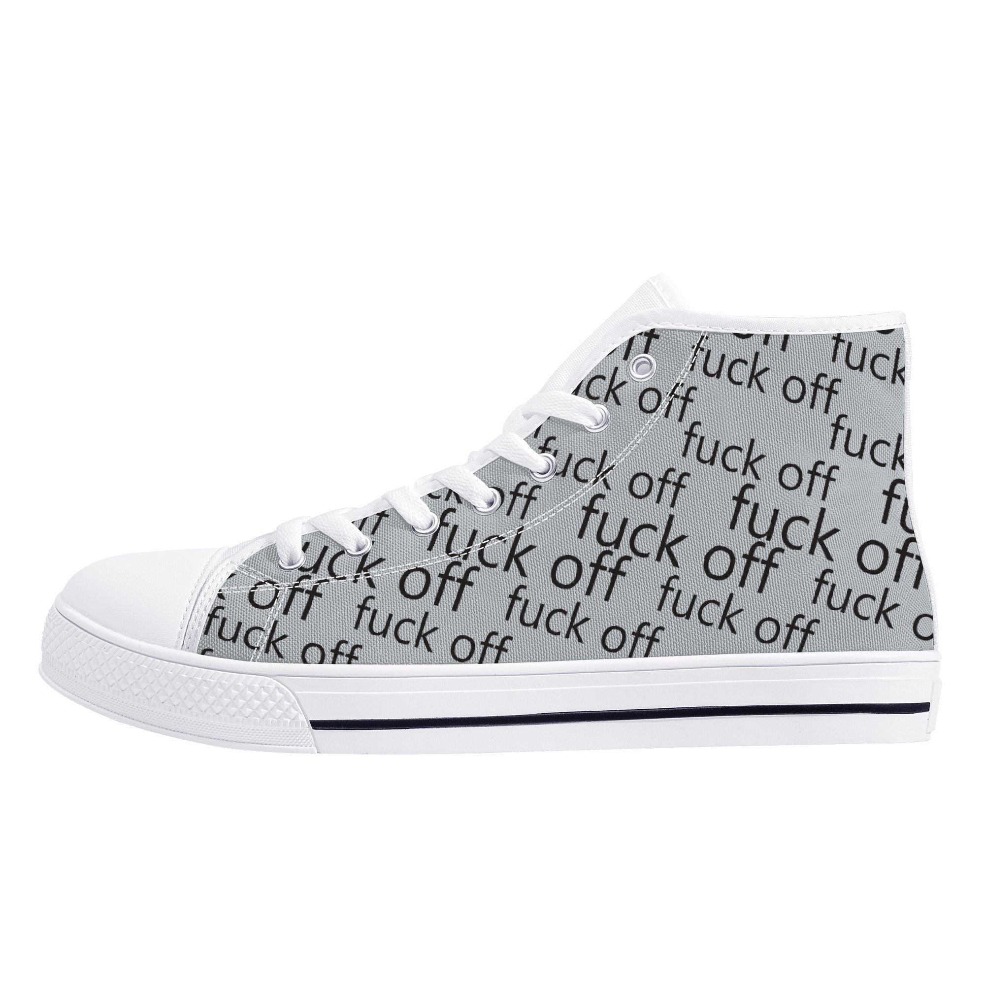 Fuck off High-top Canvas Shoes - Etsy