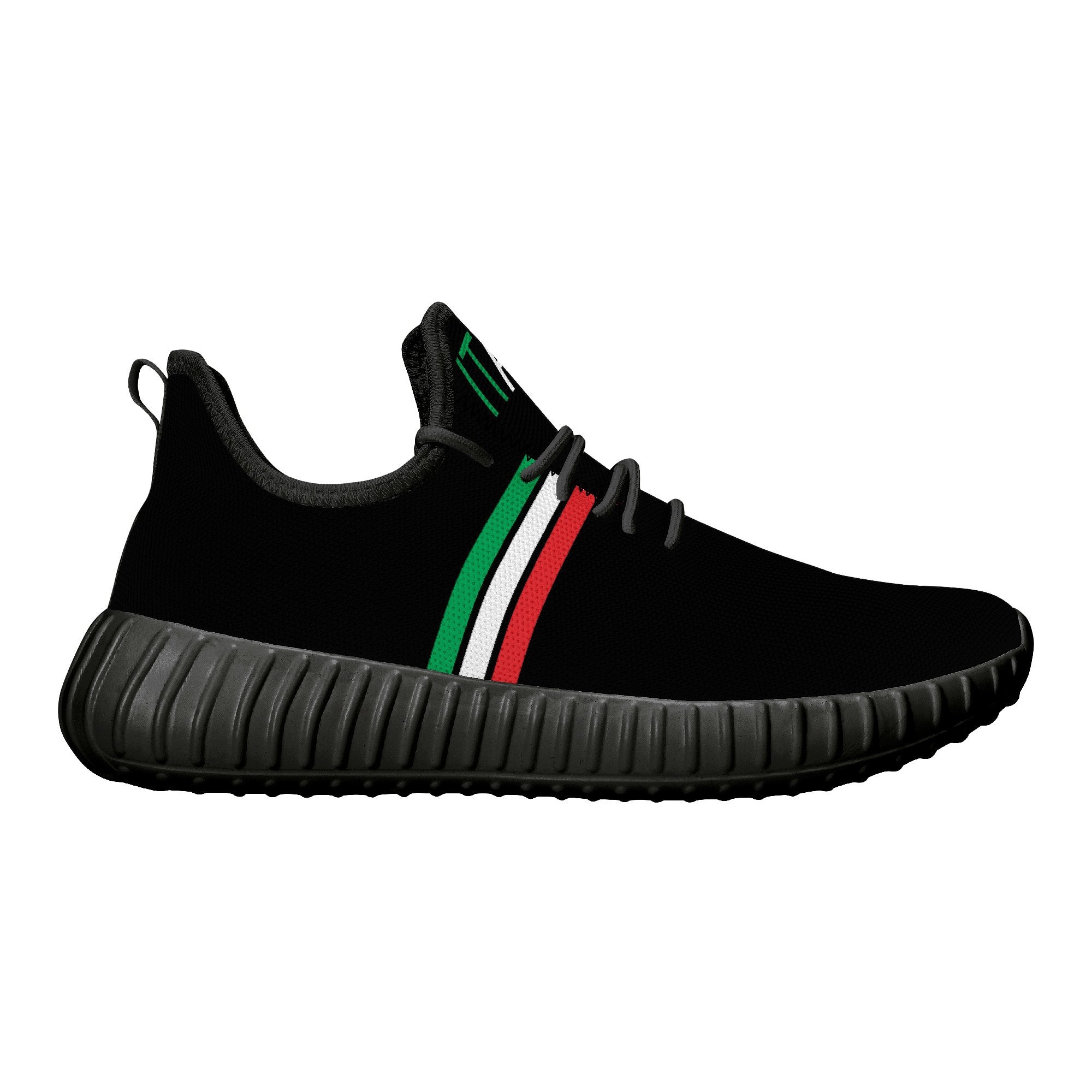 Italia Italy Flag Mesh Knit Sneakers - Black Edition Italian Flag ...