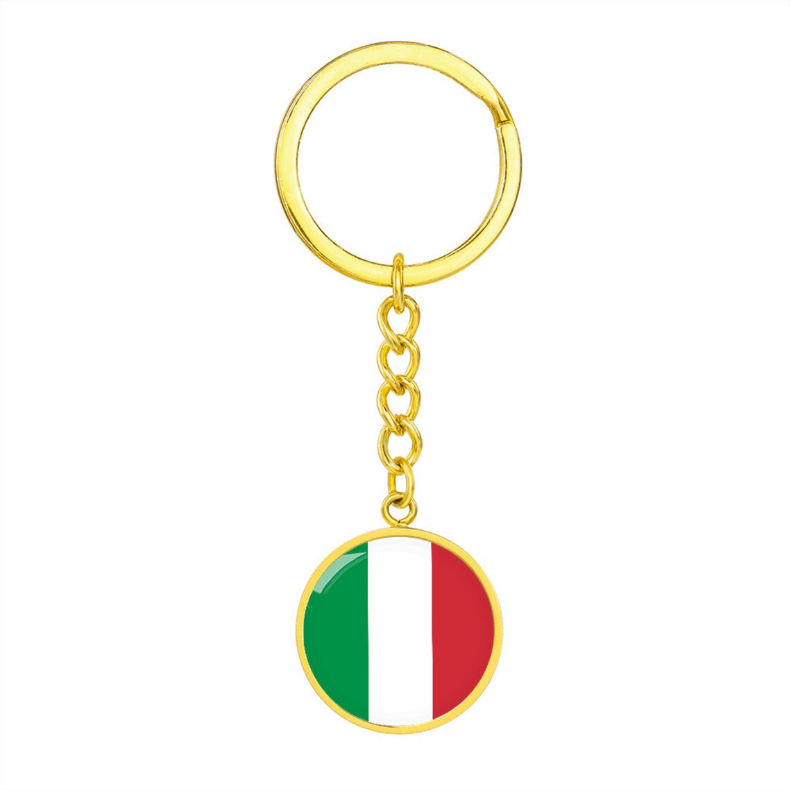 Italy Flag Circle Keychain Gift Idea for Italians and Italy | Etsy