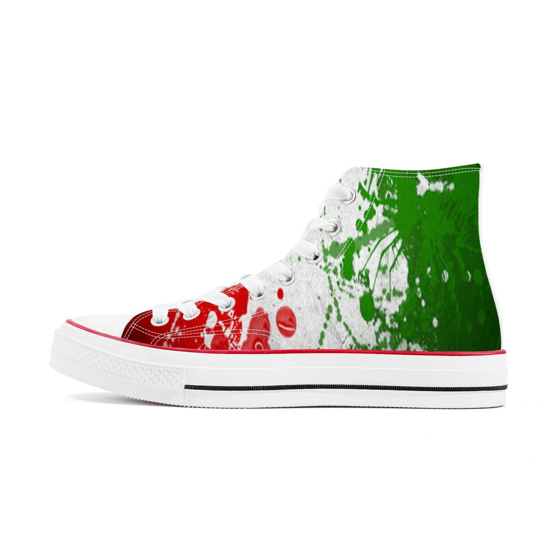 Italy Flag Paint Art High Top Canvas Sneakers Cool Gift Idea for ...