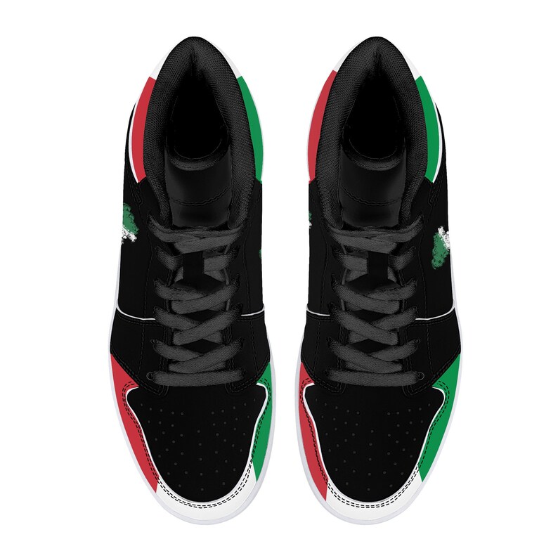 Italian Flag Map High-top Leather Sneakers Italy Flag Sport - Etsy