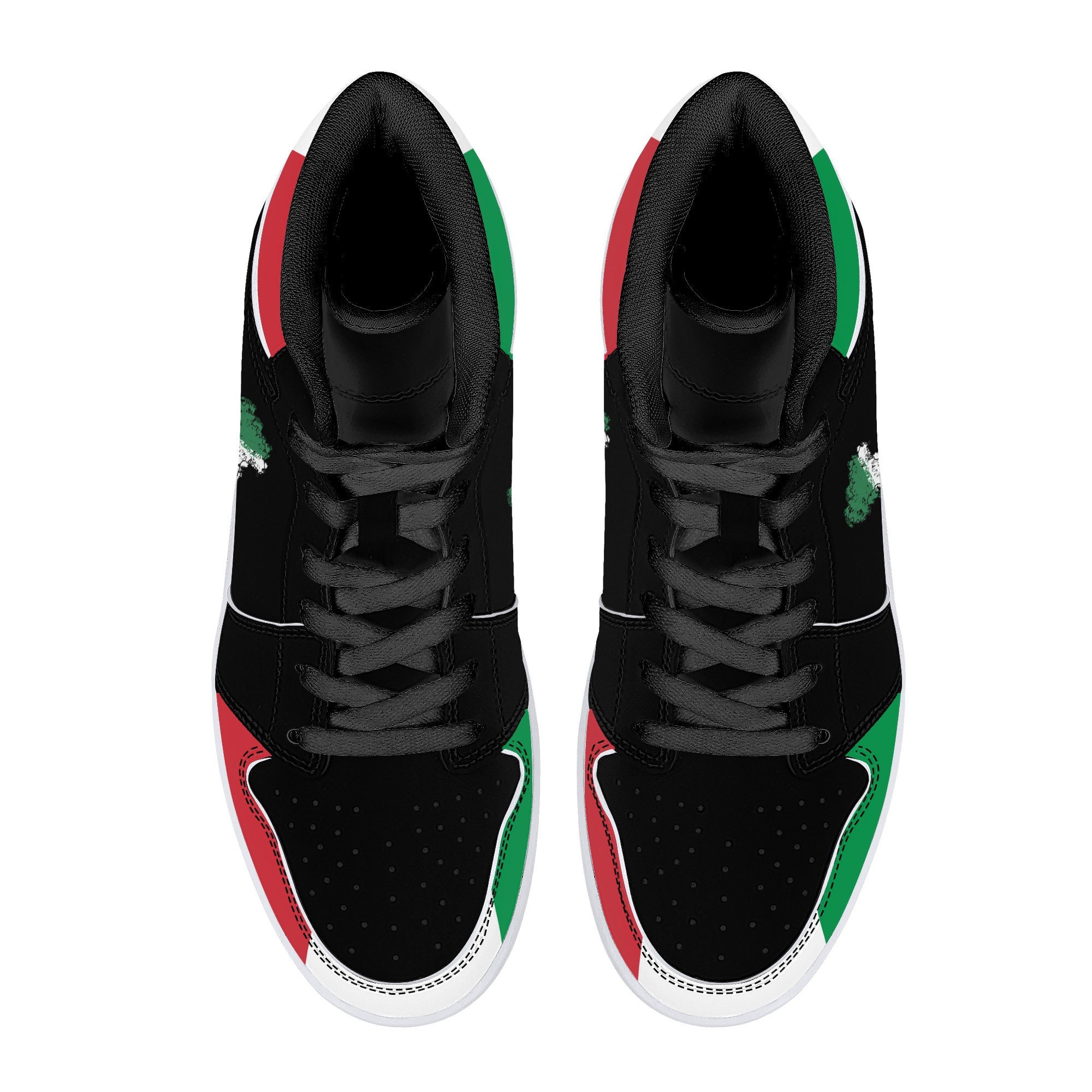 Italian Flag Map High-top Leather Sneakers Italy Flag Sport - Etsy