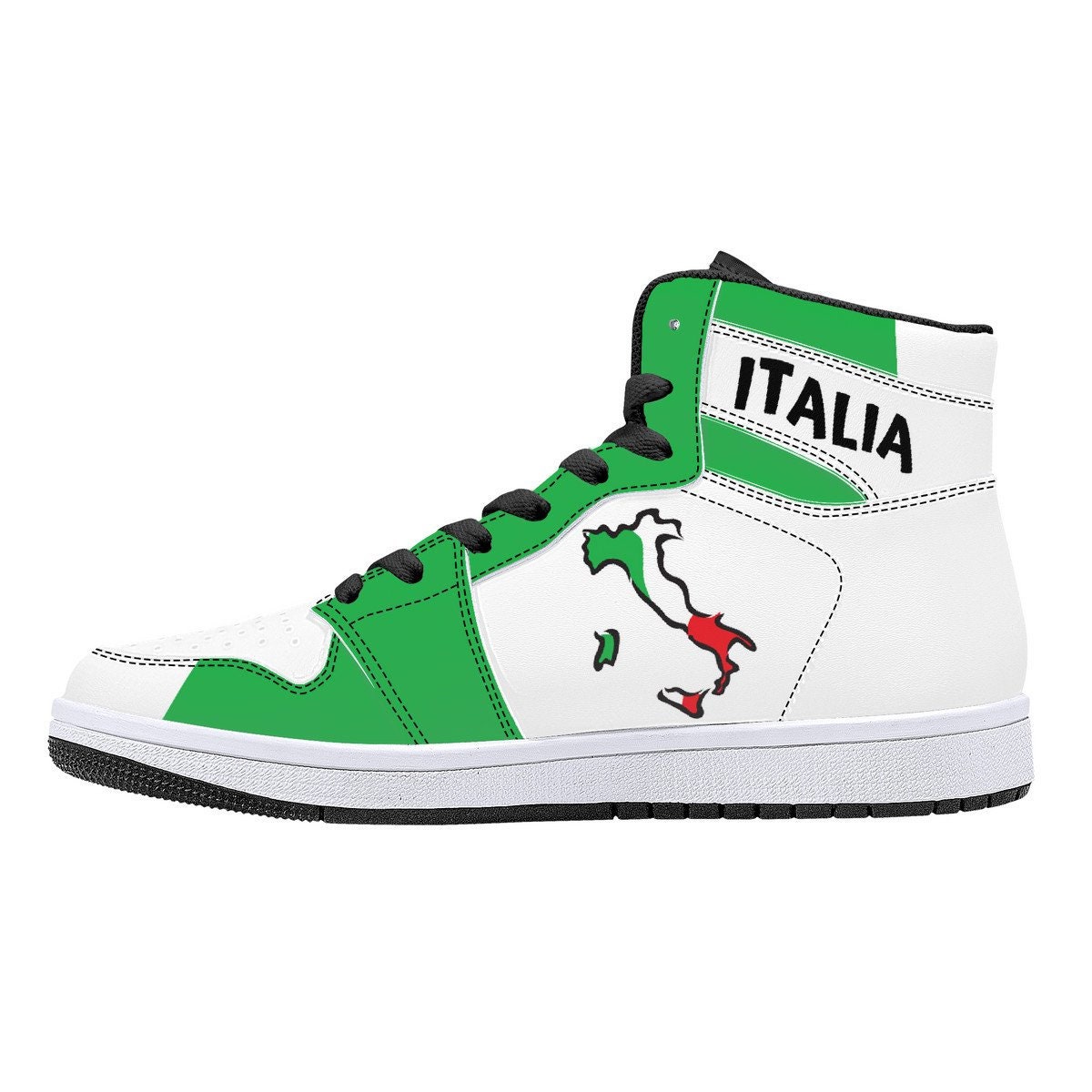 Italia Flag Map High-top Leather Sneakers Italy Flag Sneakers - Etsy