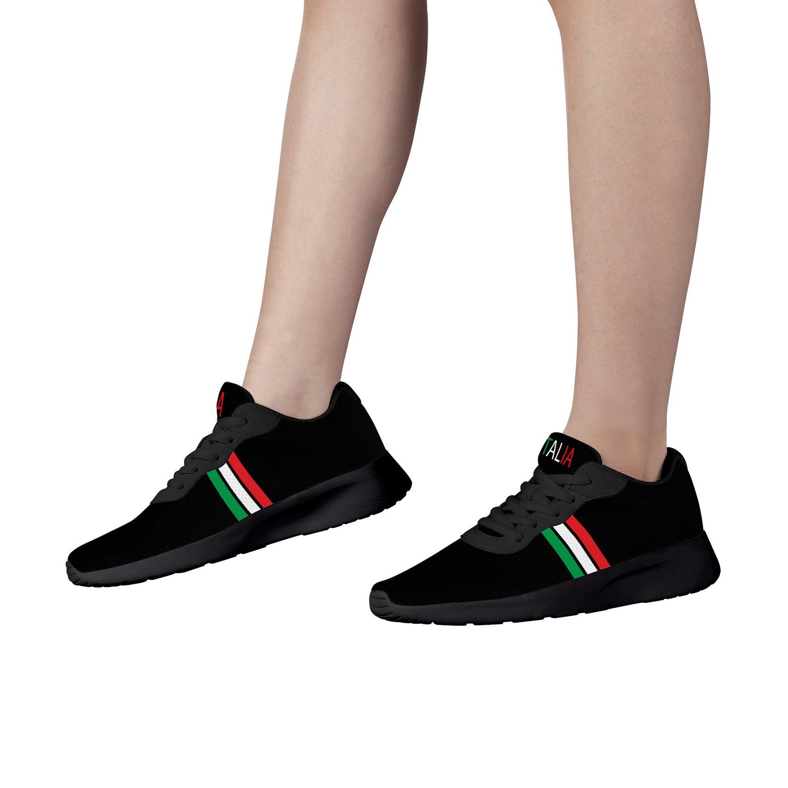 Italia Air Mesh Laufschuhe - Black Italy Flag Sneakers Italienische ...