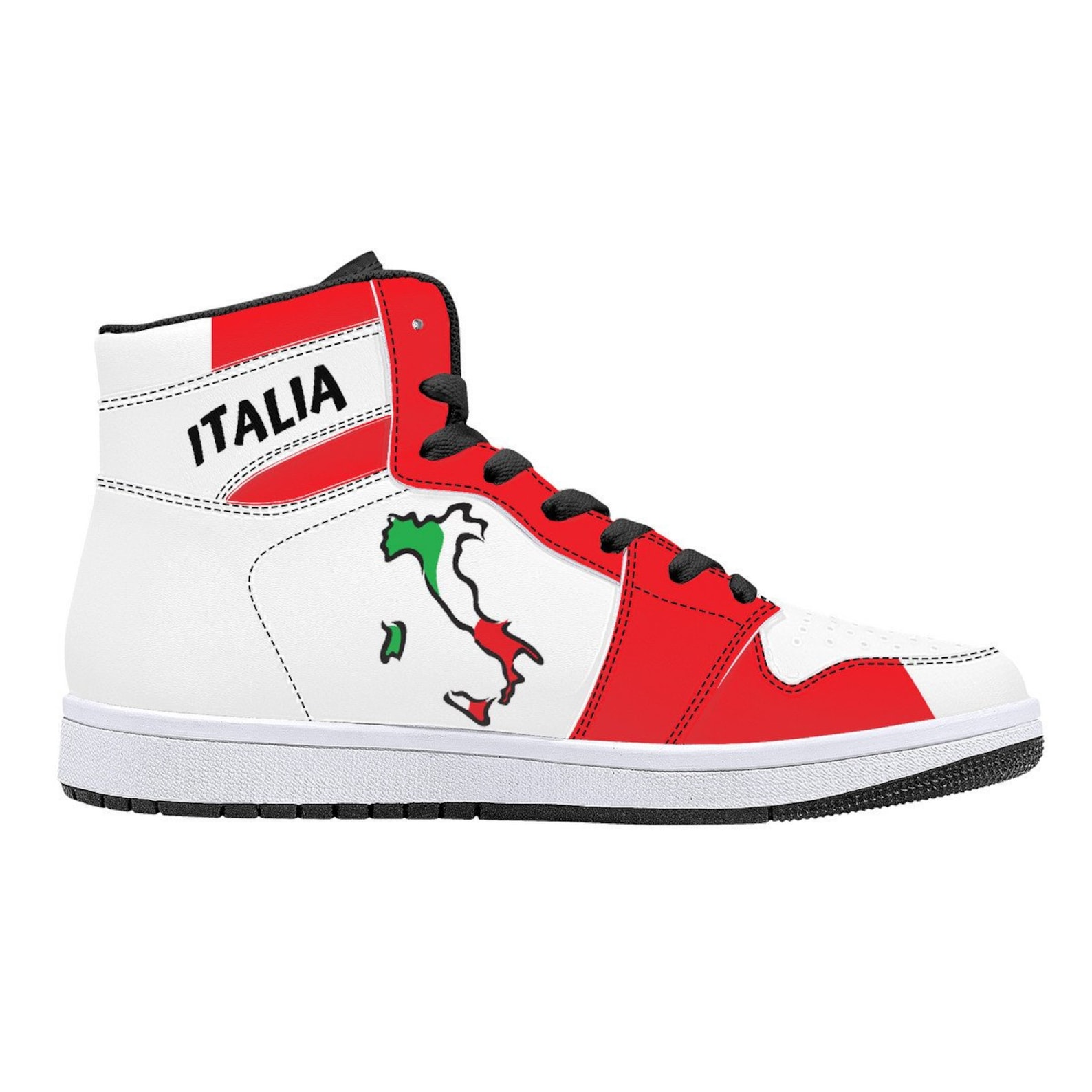 Italia Flag Map High-top Leather Sneakers Italy Flag Sneakers - Etsy