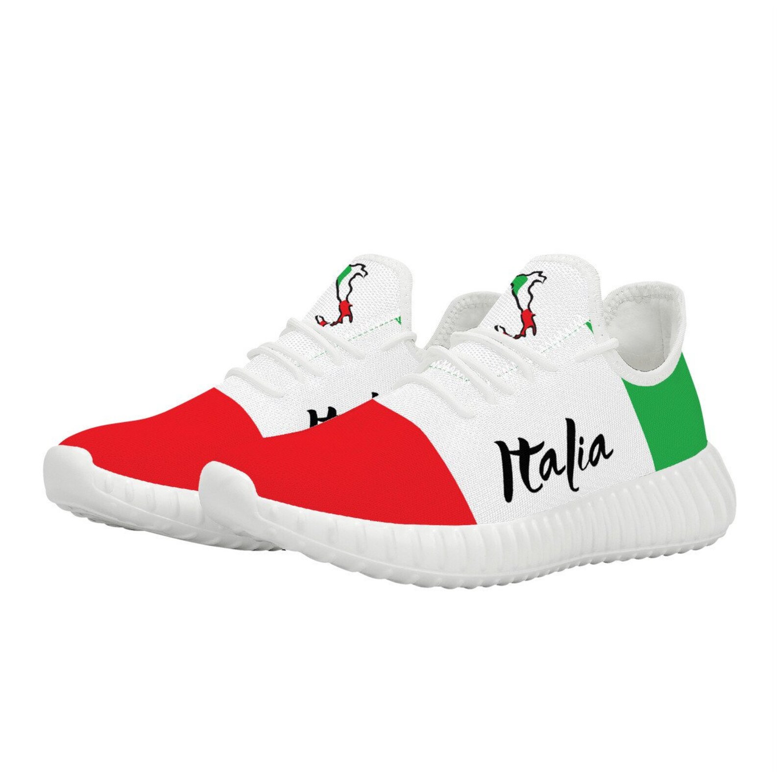 Italian Flag Mesh Knit Sneakers Italia Sneakers Cool Gift Idea - Etsy