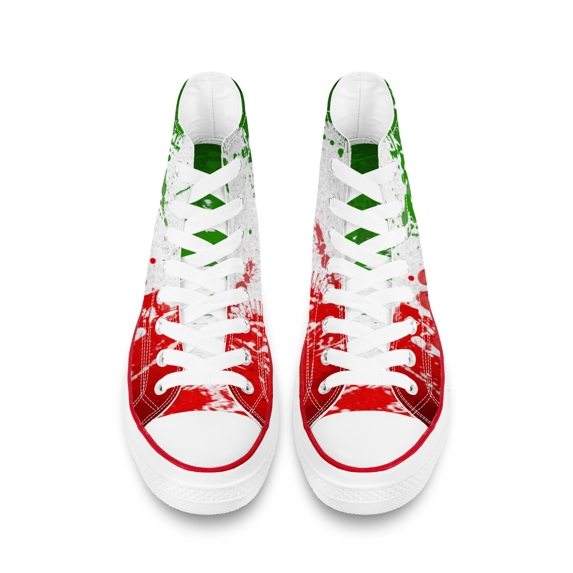 Italy Flag Paint Art High Top Canvas Sneakers Cool Gift Idea for Italians or Italy Lovers Italian Flag Shoes Italy Flag Canvas Sneakers Etsy