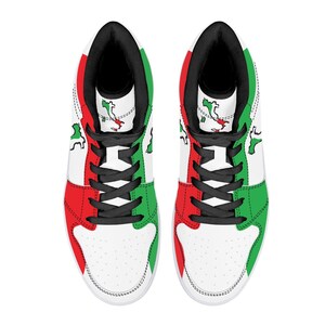 Italia Flag Map High-top Leather Sneakers Italy Flag Sneakers Italian ...