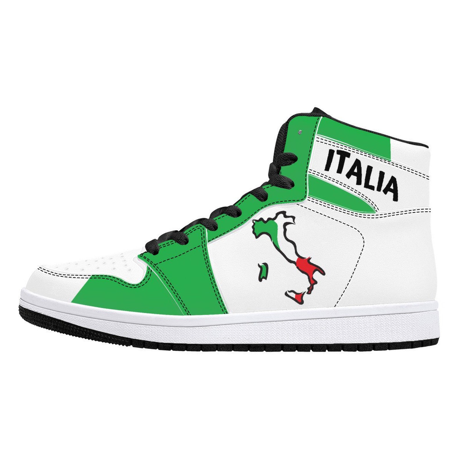 Italia Flag Map High-top Leather Sneakers Italy Flag Sneakers - Etsy