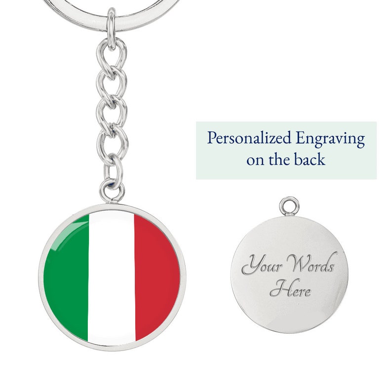 Italy Flag Circle Keychain Gift Idea for Italians and Italy | Etsy