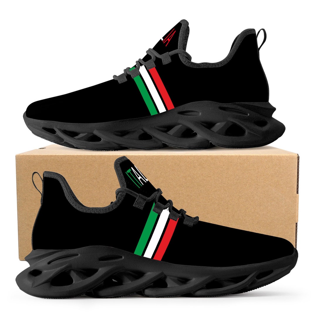 Italia Flex Control Black Sneakers Italy Flag Shoes Gift Idea for ...